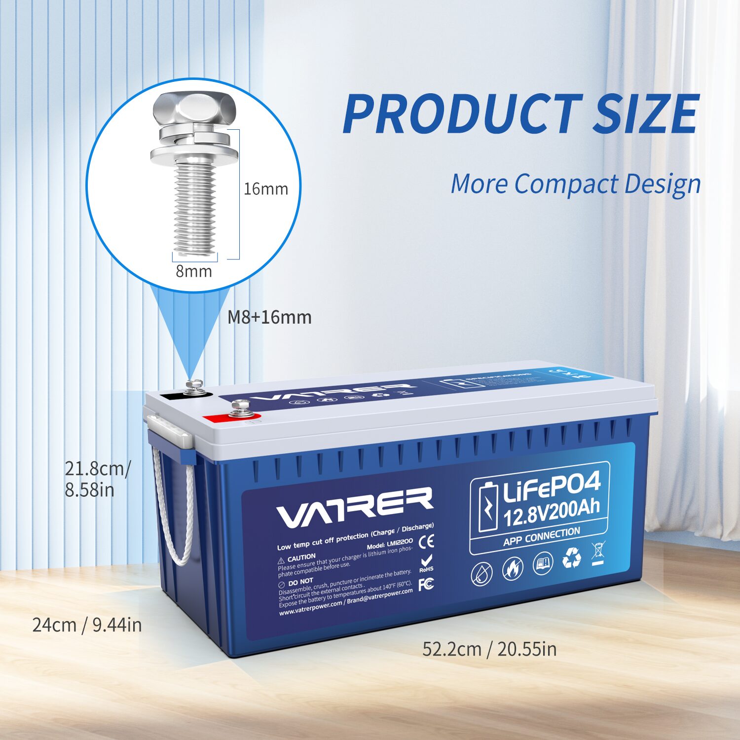 12V 200Ah LiFePO4 Lithium Battery UAE – Vatrer Bluetooth